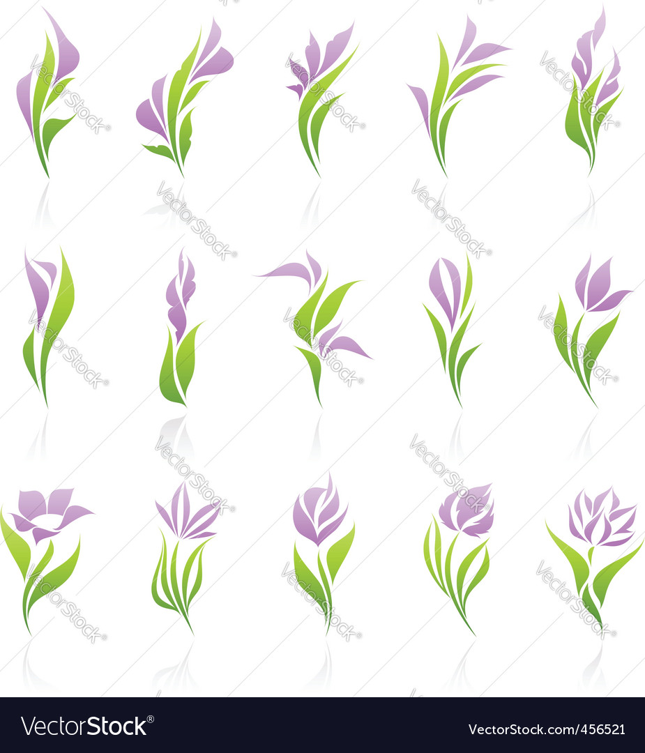 Floral logo template Royalty Free Vector Image