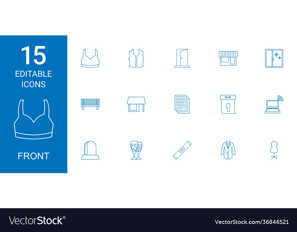 Front icons Royalty Free Vector Image - VectorStock