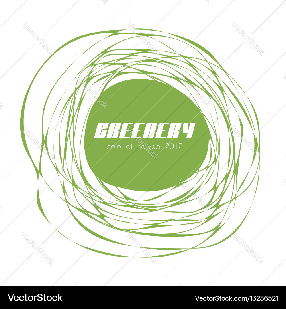 Greenery - color of the year 2017 label Royalty Free Vector