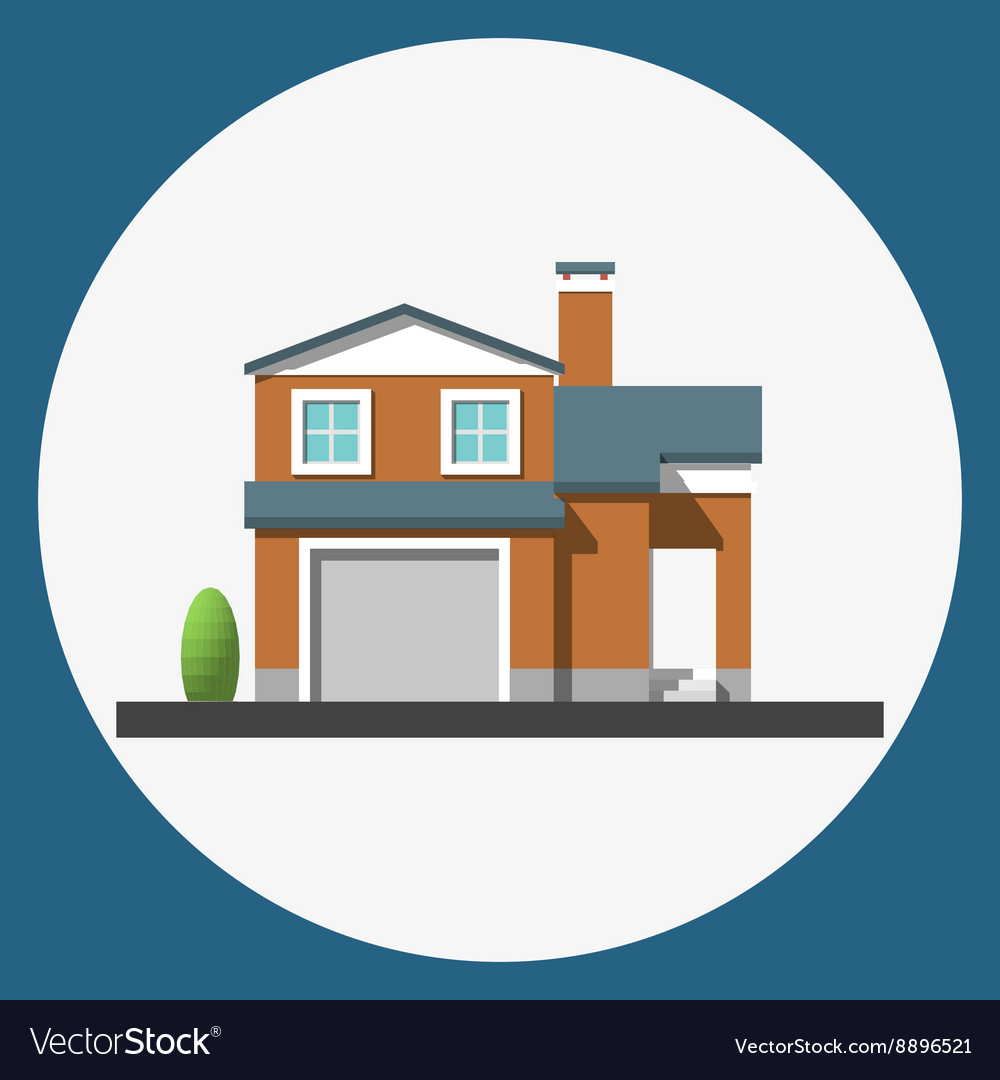 Home building flat icon Royalty Free Vector Image