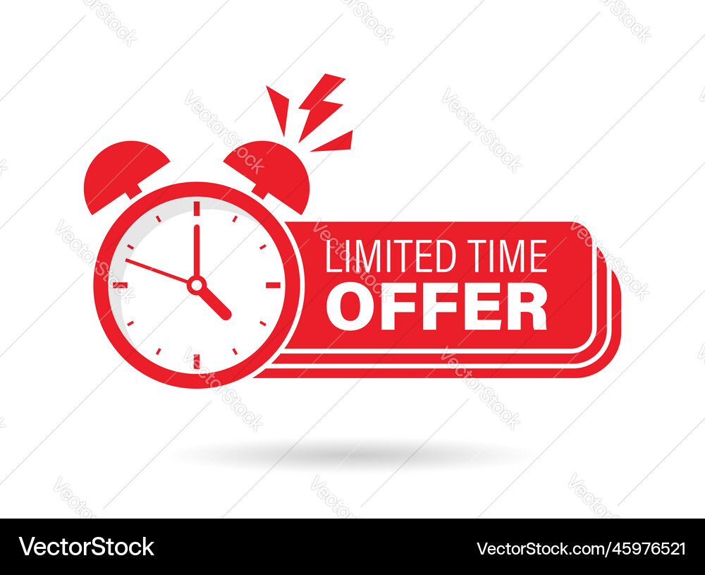 Limited offer icon in flat style promo label Vector Image