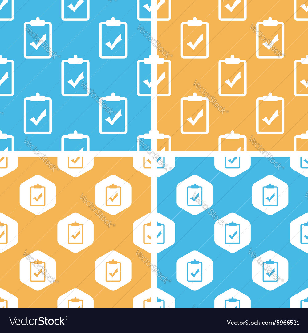 Positive result pattern set colored Royalty Free Vector