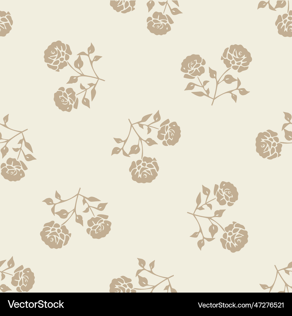Quirky floral rose lino cut motif pattern Vector Image