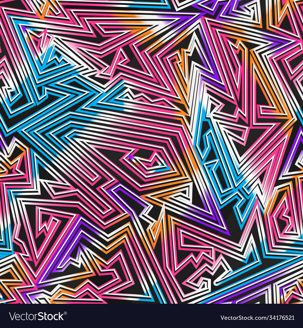 Retro neon stripes seamless pattern Royalty Free Vector