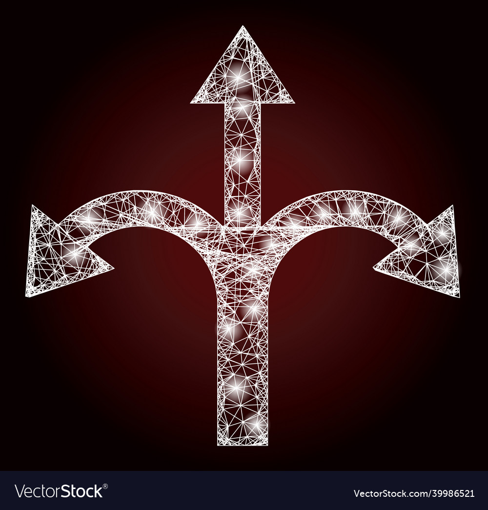 Shiny network mesh triple bifurcation arrow Vector Image Shiny network mesh triple bifurcation arrow Vector Image