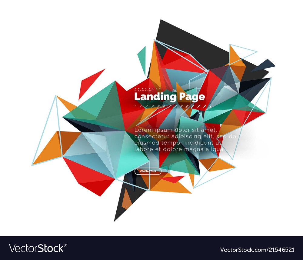 Triangular design abstract background landing Vector Image
