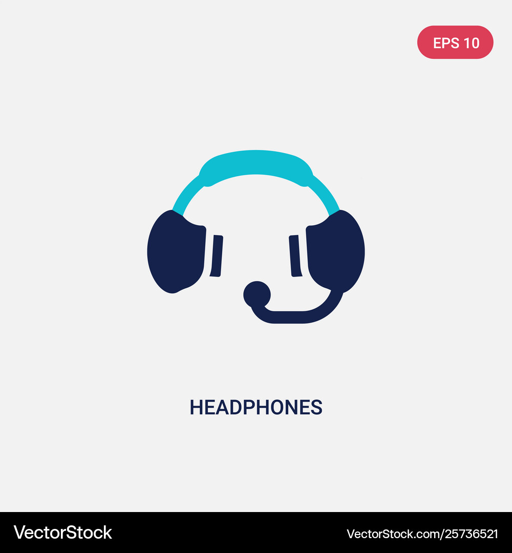 Two color headphones icon from customer service Vector Image