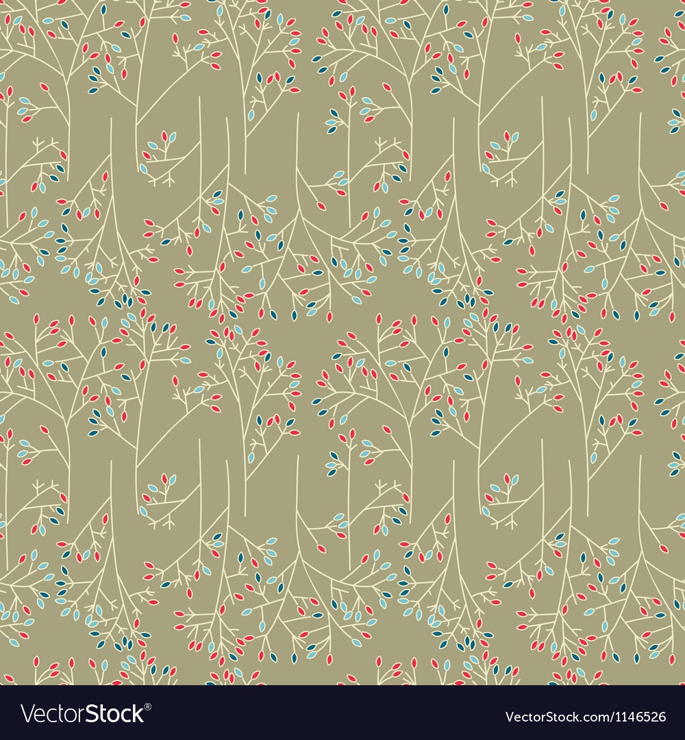 Abstract trees seamless pattern background Vector Image