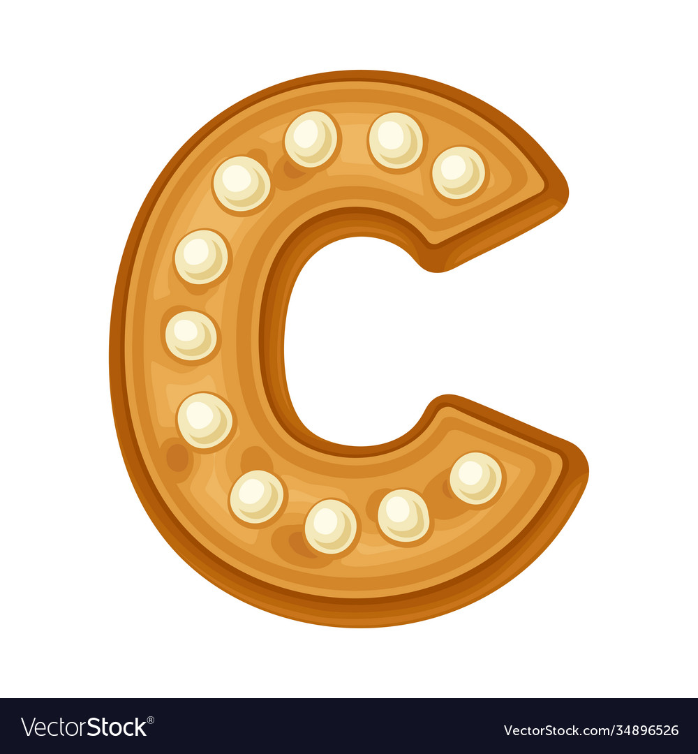Alphabet capital letter c as freshly baked cookie Vector Image