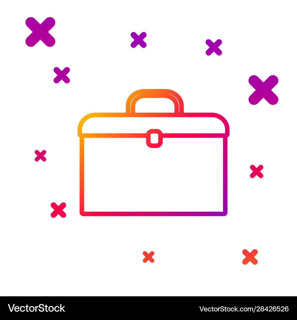 Color line briefcase icon isolated on white Vector Image