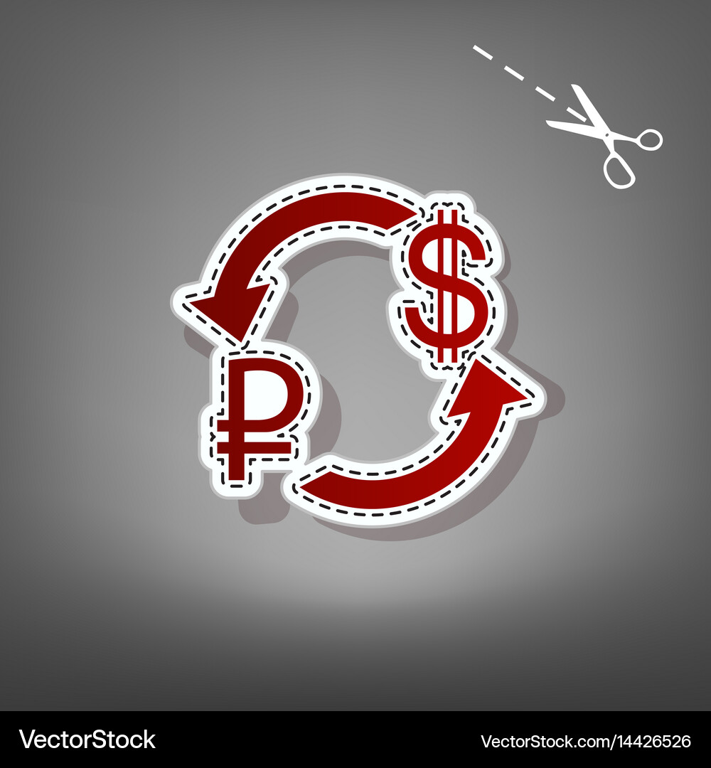 Currency exchange sign ruble and us dollar Vector Image