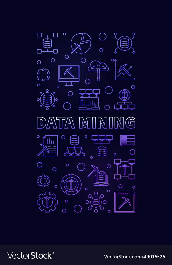 Data mining technology concept outline vertical Vector Image