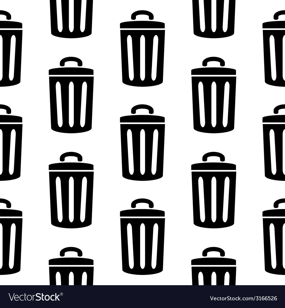 Garbage icon seamless pattern Royalty Free Vector Image