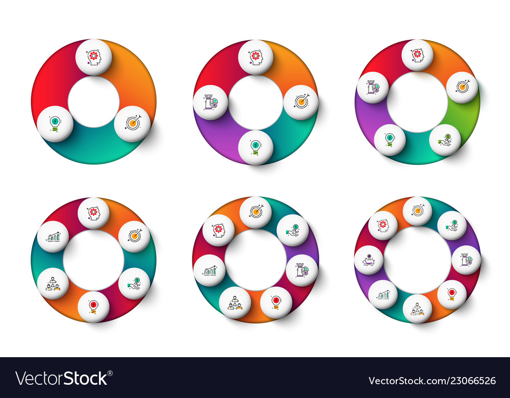 Gradient circle elements for infographic Vector Image
