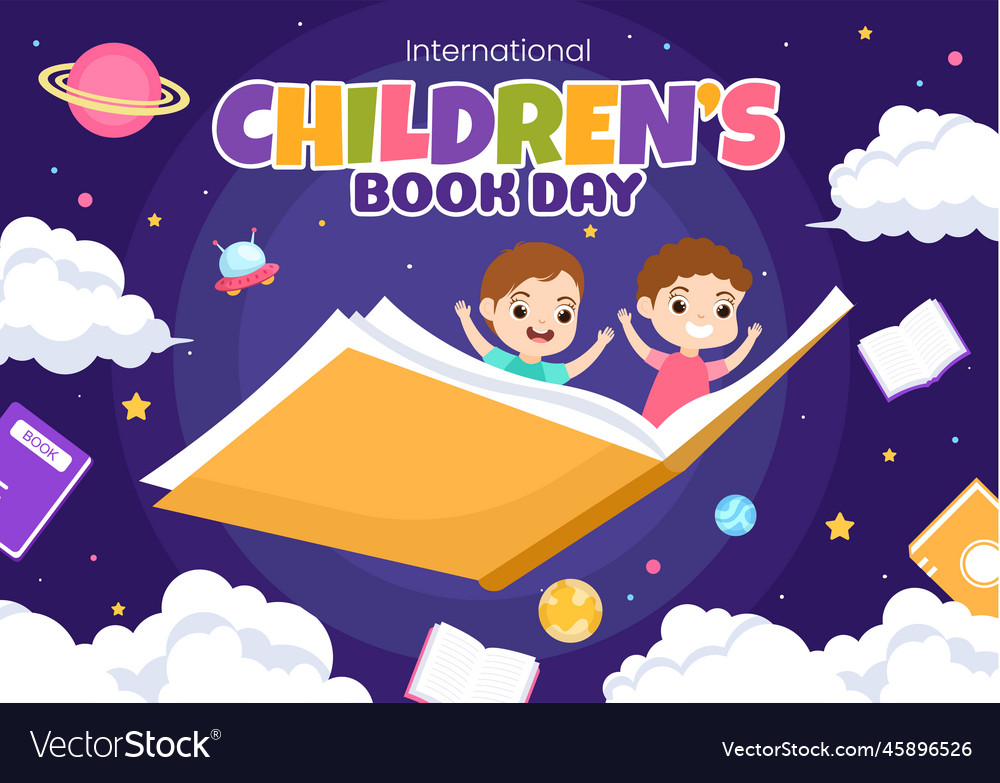 International childrens book day on april 2 with Vector Image