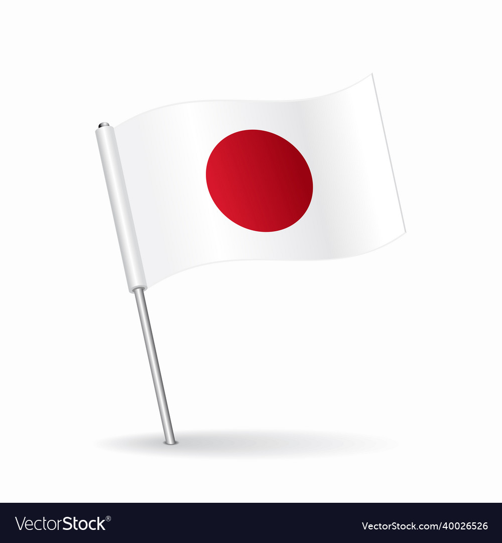 Japanese flag map pointer layout Royalty Free Vector Image