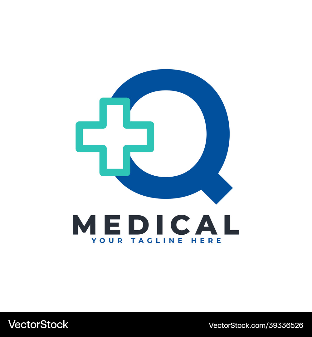 Letter q cross plus logo usable for business Vector Image