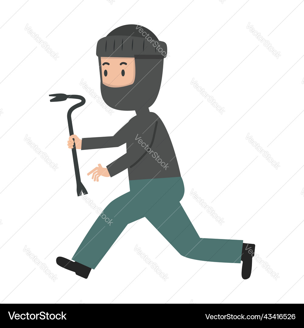 Male thief character cartoon Royalty Free Vector Image