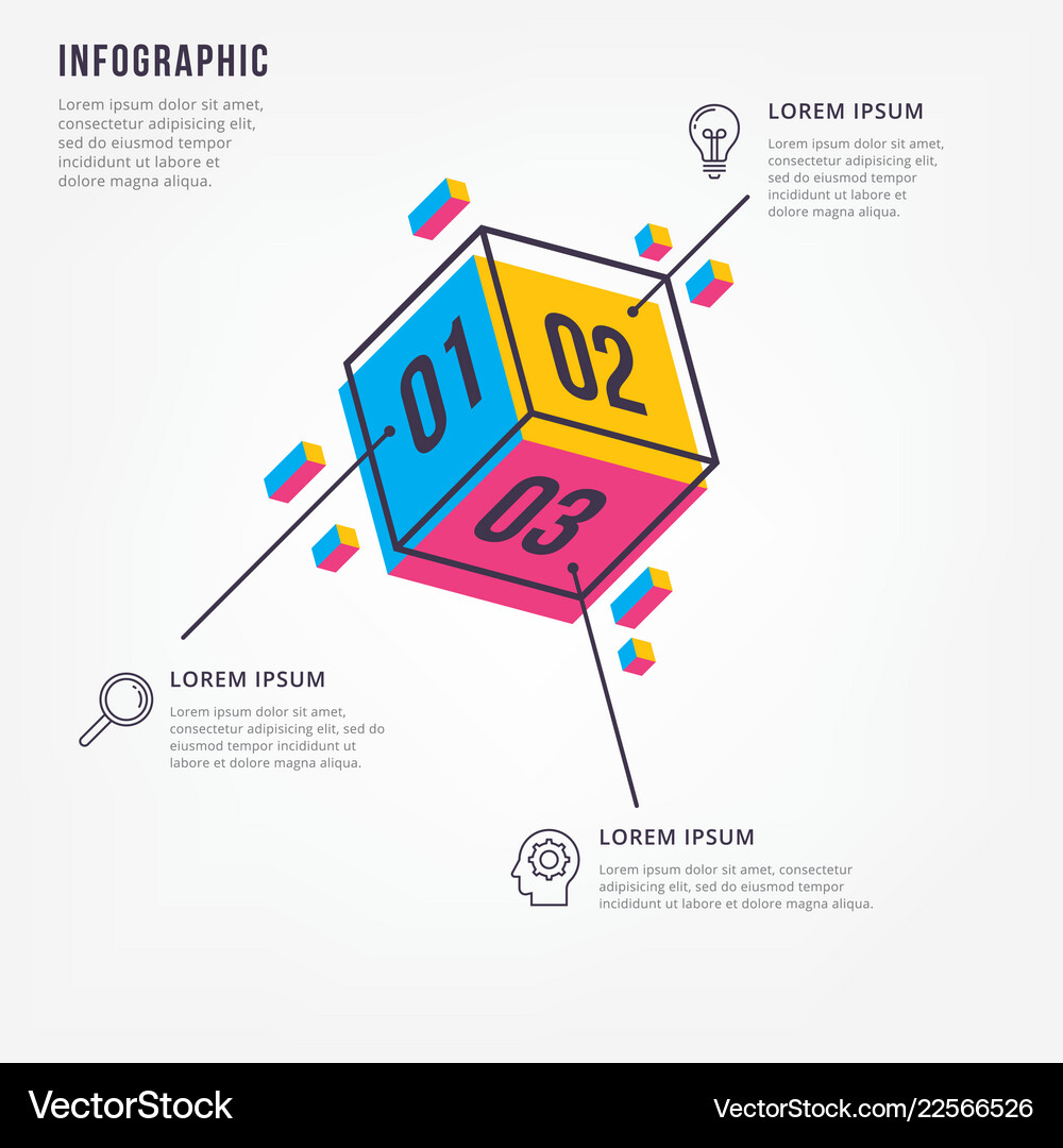 Minimal 3d infographic Royalty Free Vector Image