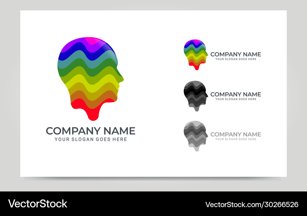 People abstract head logomodern human face Vector Image
