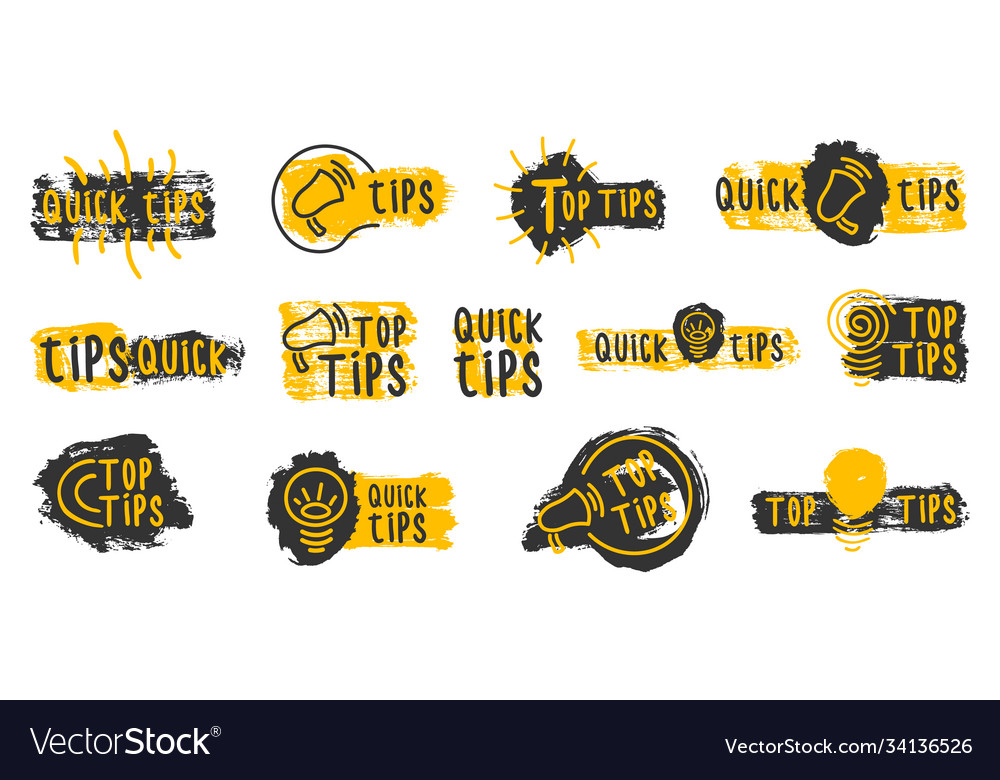 Quick tips shapes Royalty Free Vector Image - VectorStock