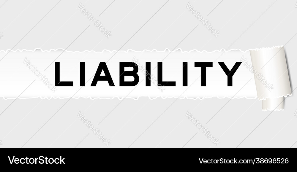 Ripped gray paper that have word liability under Vector Image