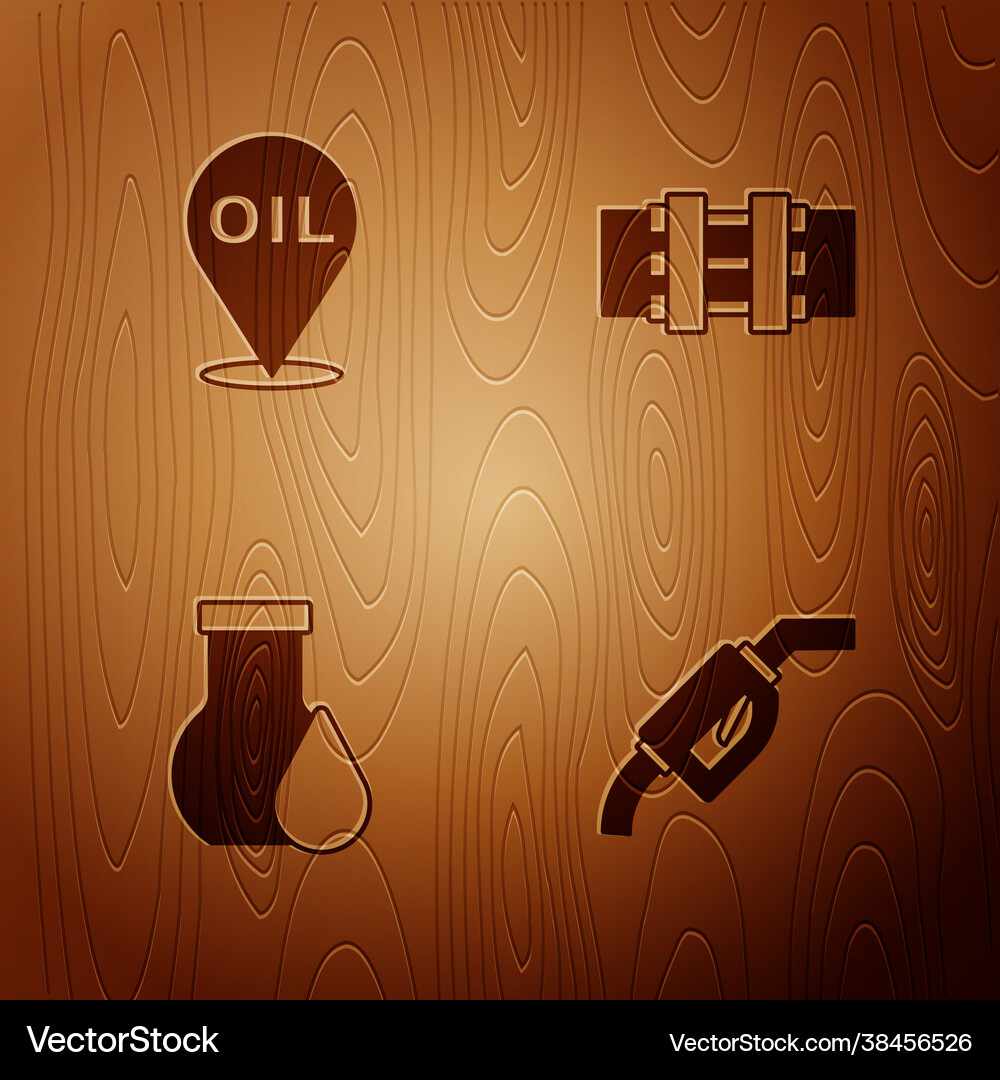 Set gasoline pump nozzle refill petrol fuel Vector Image