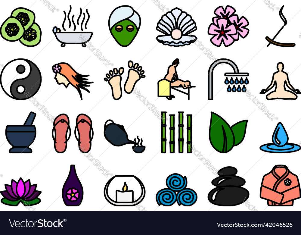 Spa icon set Royalty Free Vector Image - VectorStock