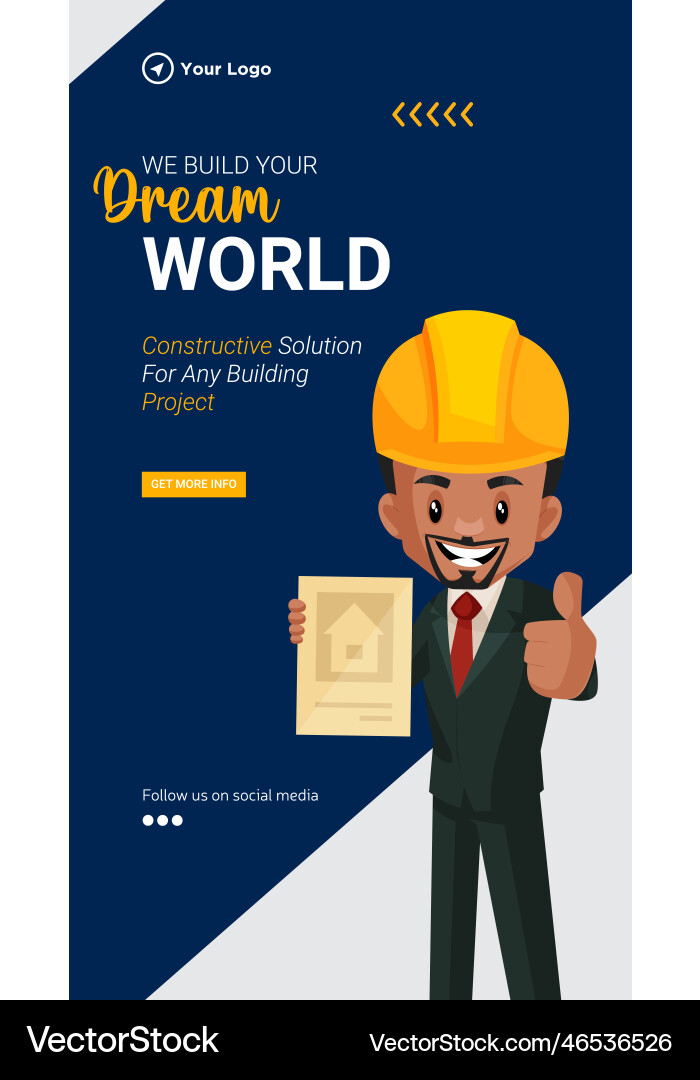 We build your dream world portrait template Vector Image
