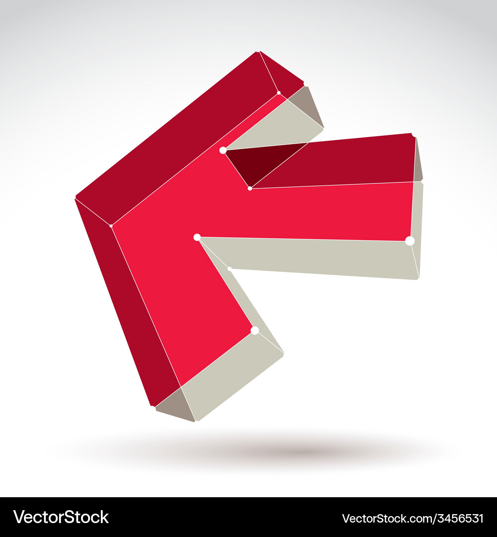3d mesh trendy colorful backward arrow isolated Vector Image