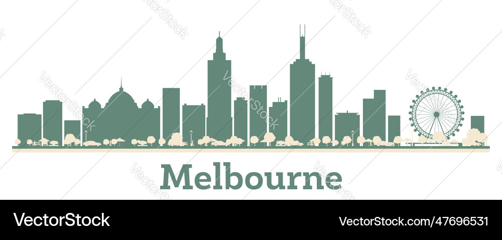 Abstract melbourne australia city skyline Vector Image