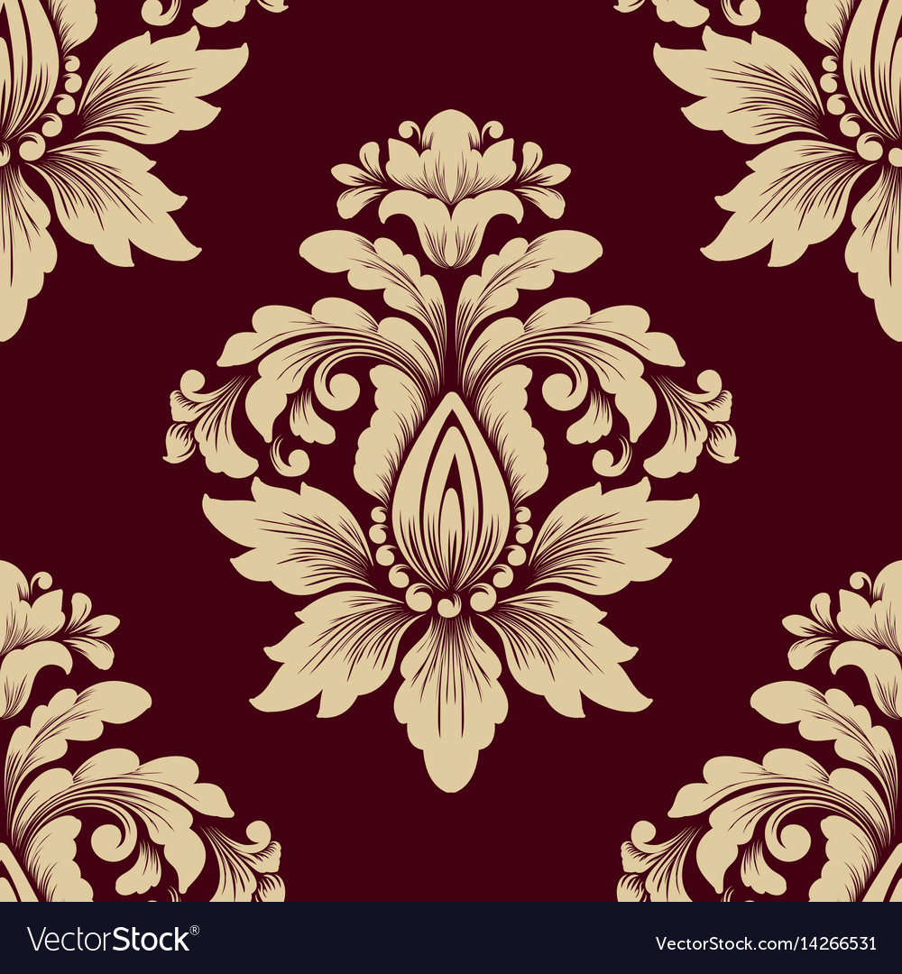Damask seamless pattern element classical luxury Vector Image