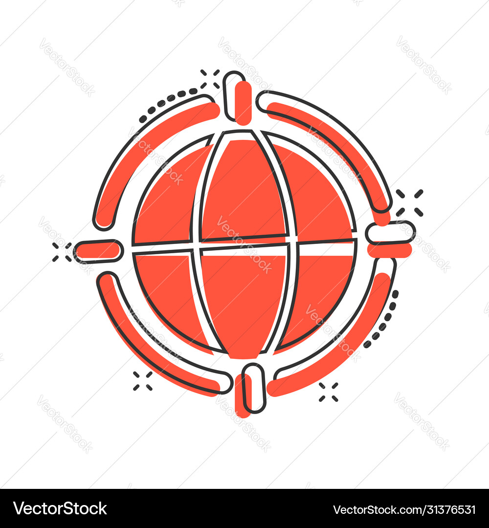 Earth planet icon in comic style globe geographic Vector Image