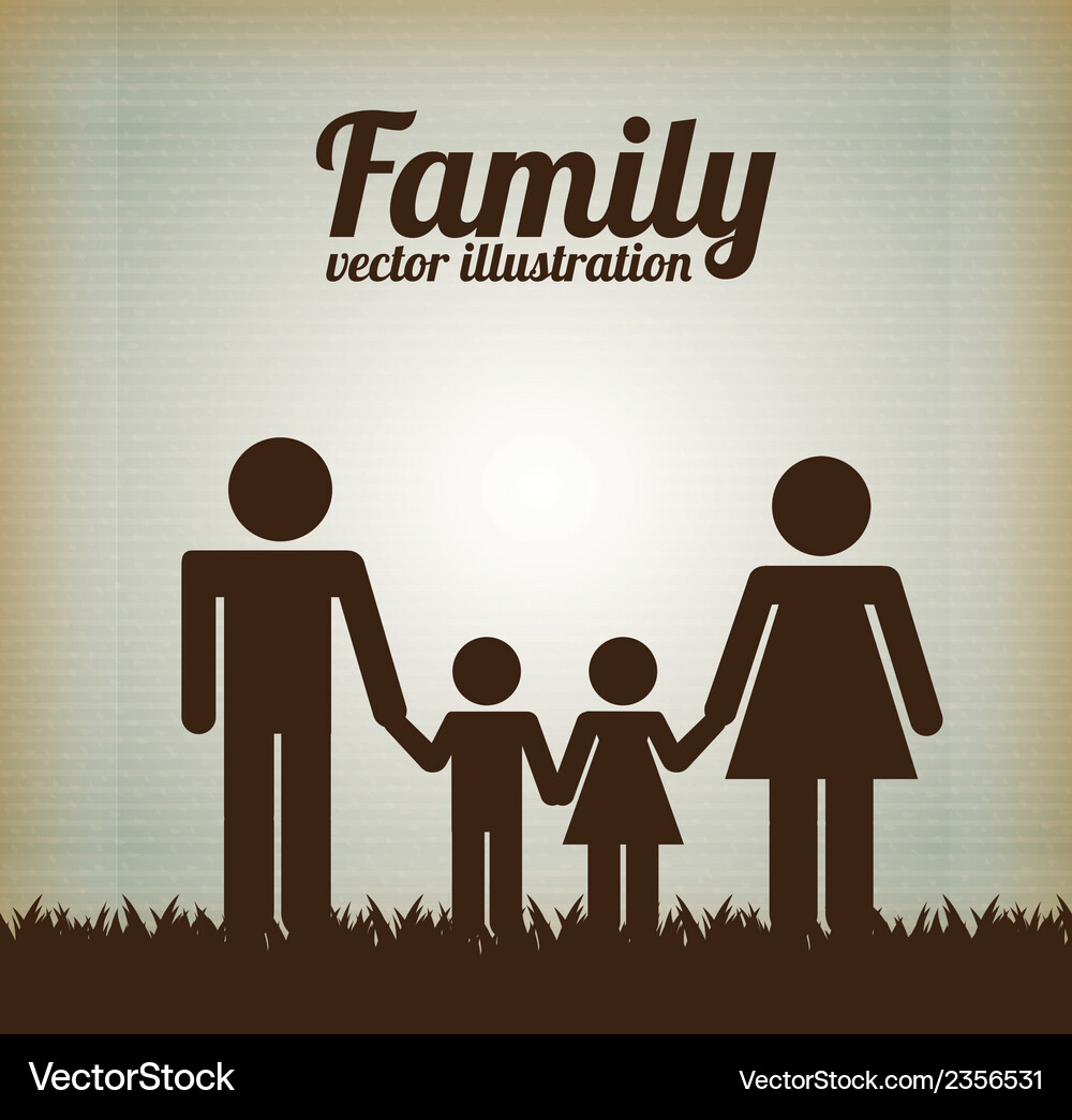 Family design over beige background Royalty Free Vector