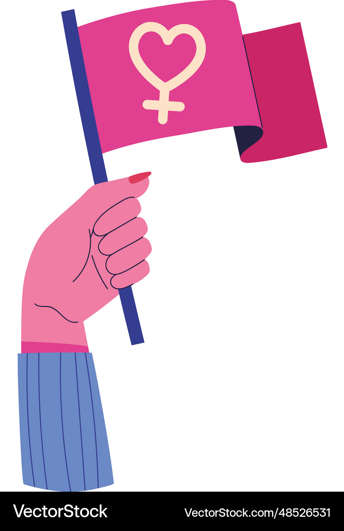 Girl power demonstration icon Royalty Free Vector Image