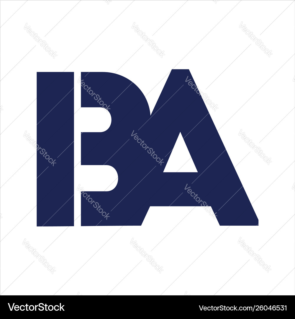 Iba ba initials letter company logo Royalty Free Vector