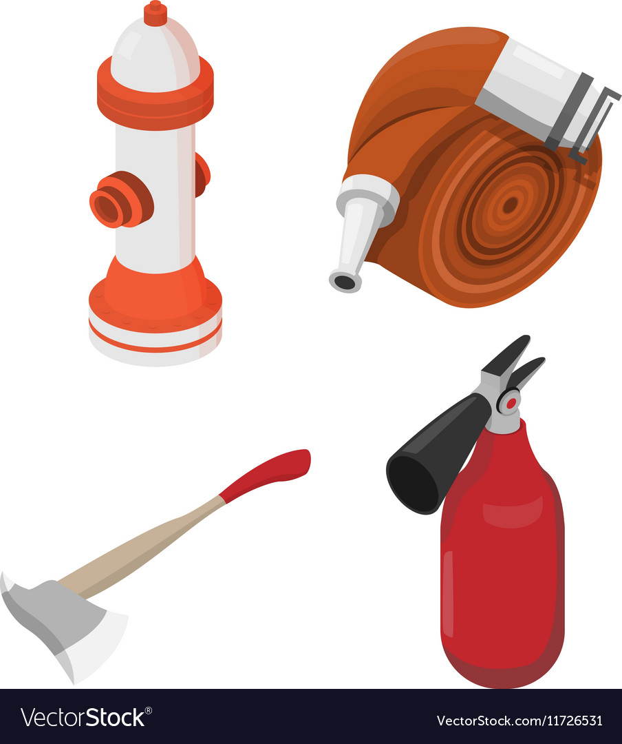 Objects to deal with dangerous situations Vector Image