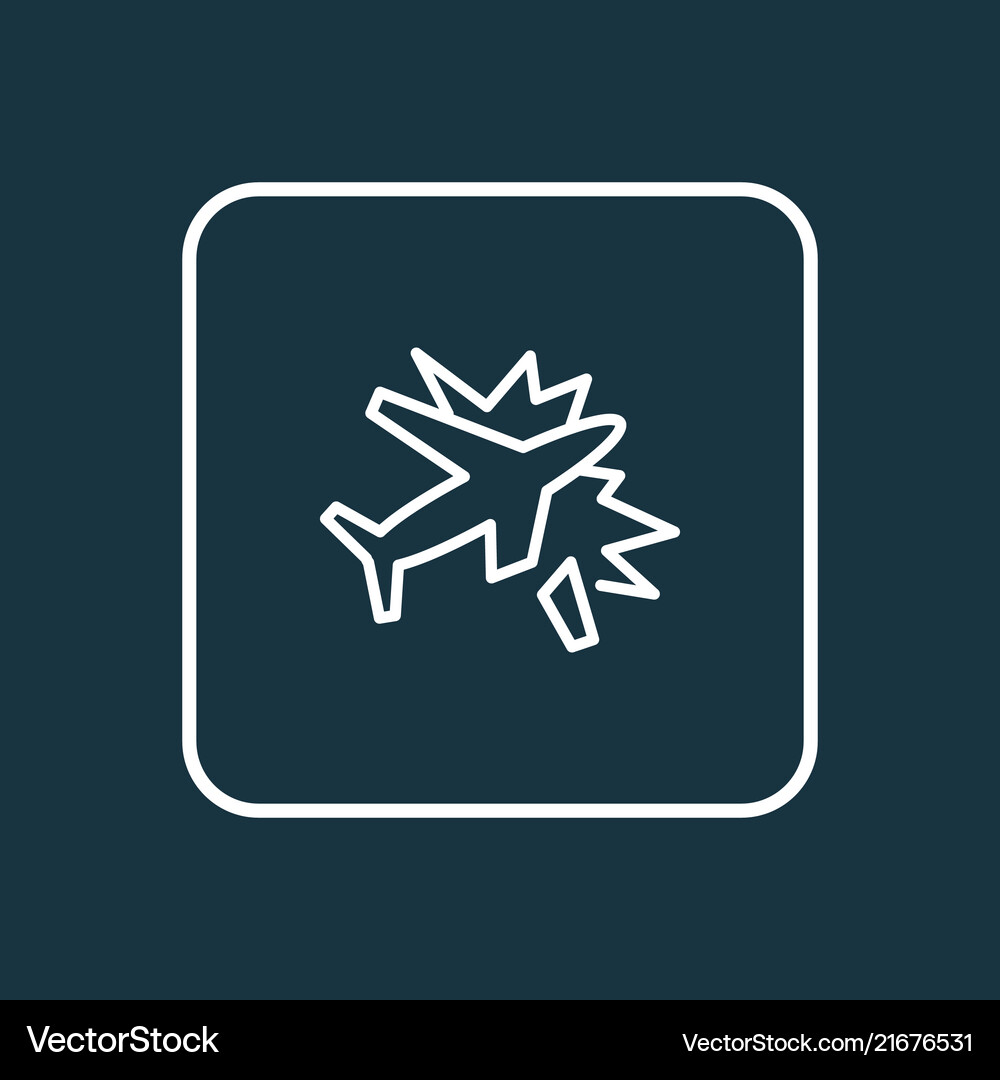 Plane crash icon line symbol premium quality Vector Image