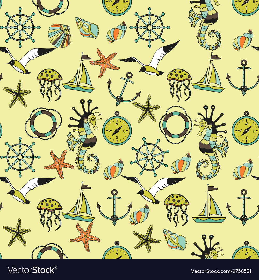 Sea theme Royalty Free Vector Image - VectorStock