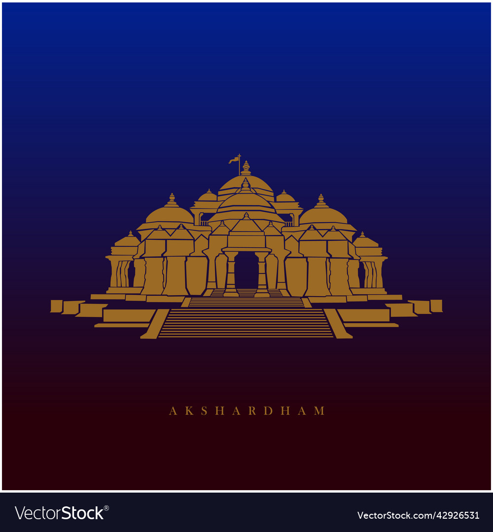 Swaminarayan akshardham temple icon Royalty Free Vector