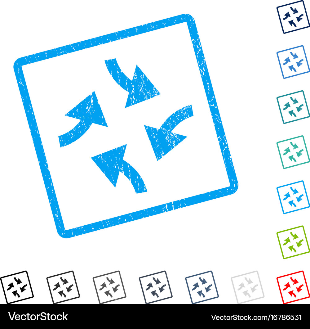 Swirl arrows icon rubber watermark Royalty Free Vector Image