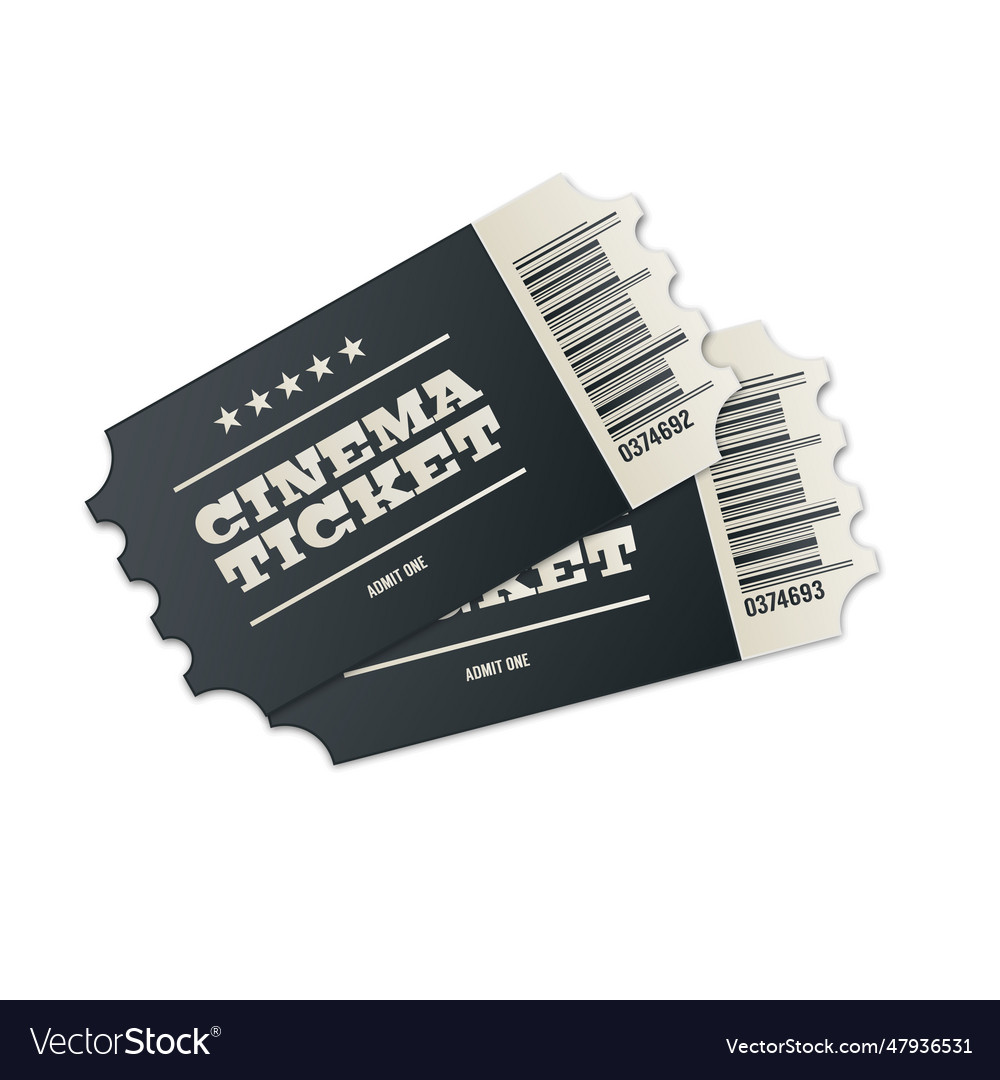 Two designed cinema tickets Royalty Free Vector Image