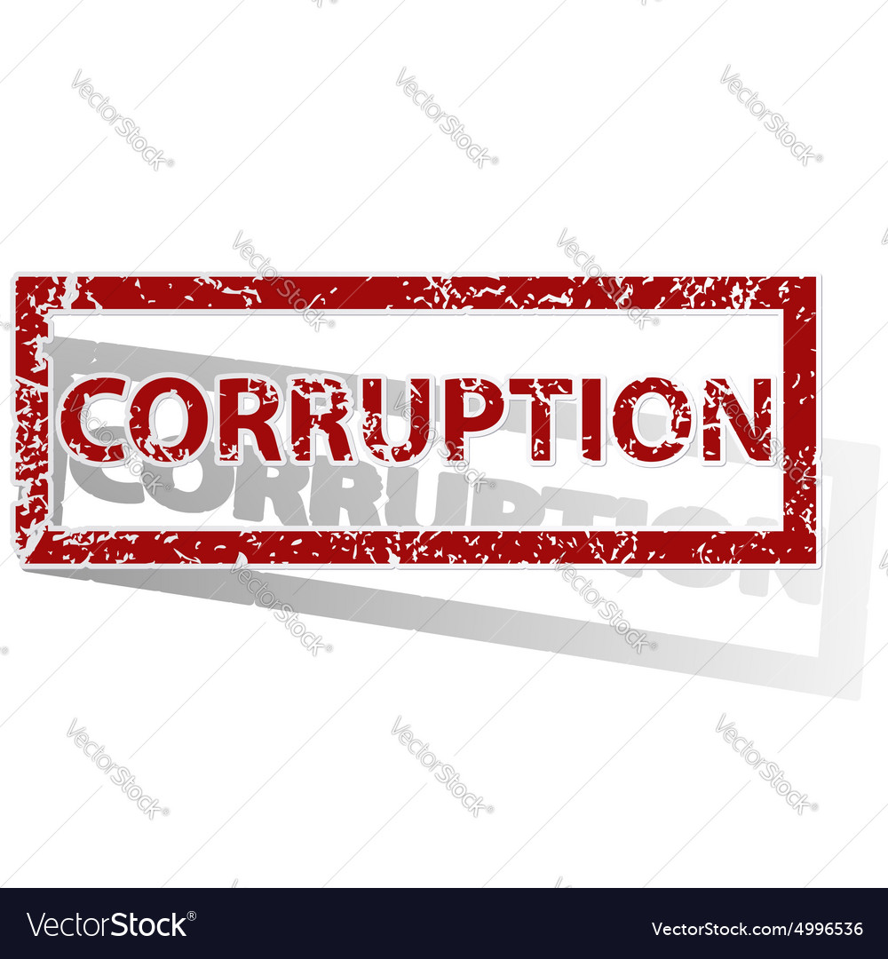 Corruption outlined stamp Royalty Free Vector Image
