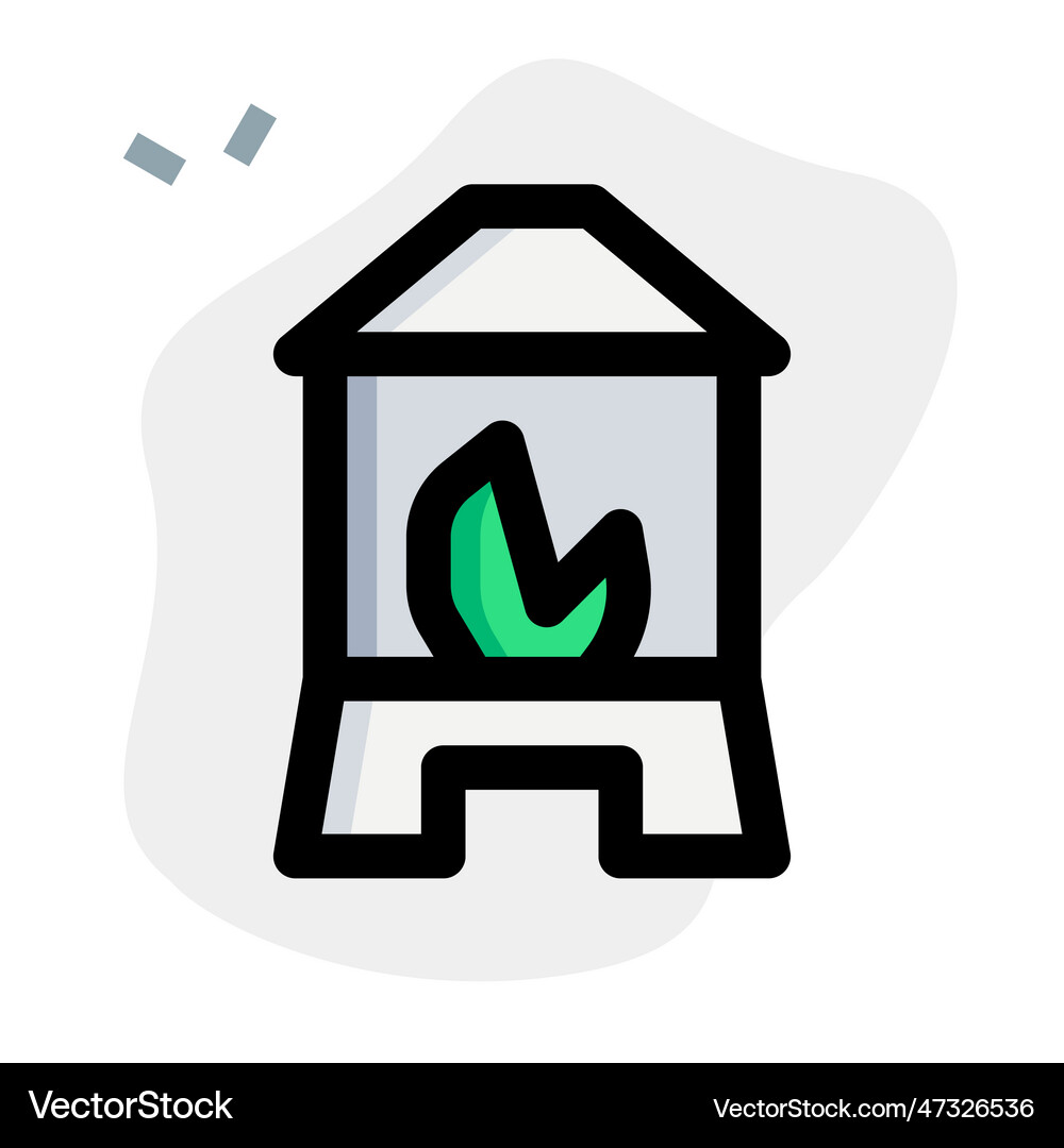 Enclosed setup of fire pit for indoors Royalty Free Vector