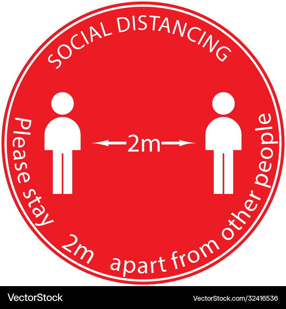 Icon people concept social distancing stay 2m Vector Image