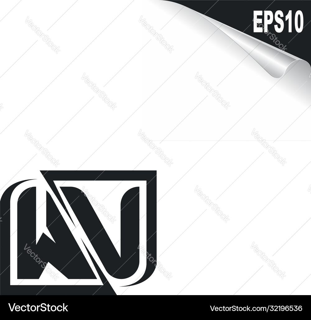 Initial wv logo design with shape style Royalty Free Vector