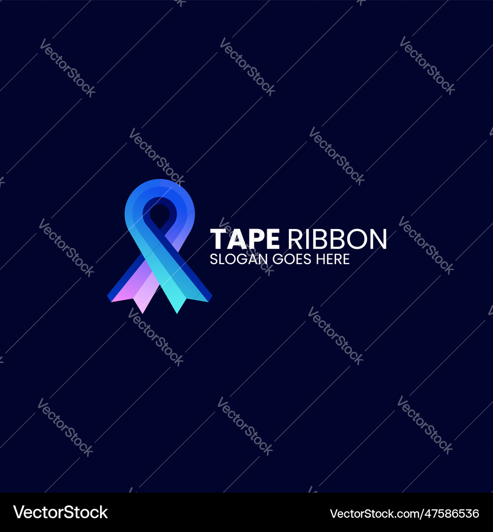 Logo tape ribbon gradient colorful style Vector Image