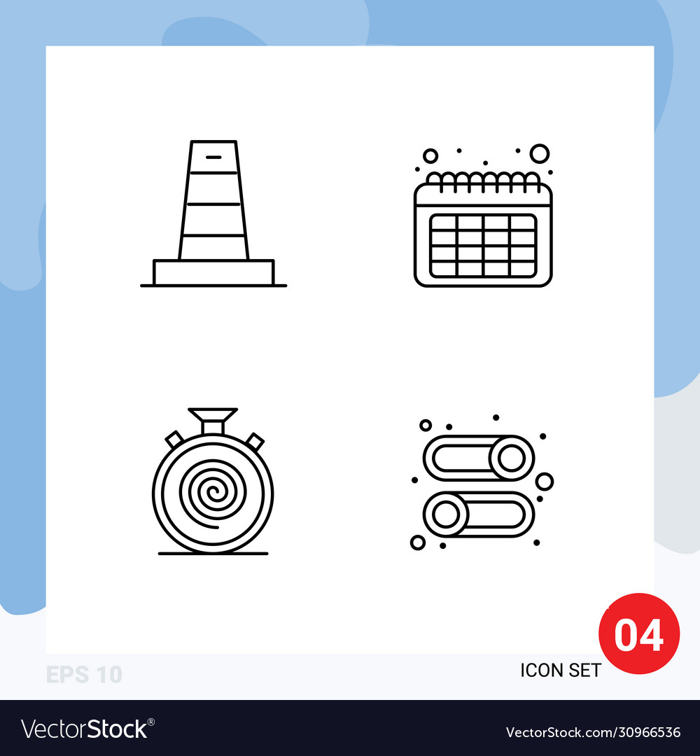 Mobile interface line set 4 pictograms Royalty Free Vector Mobile interface line set 4 pictograms Royalty Free Vector