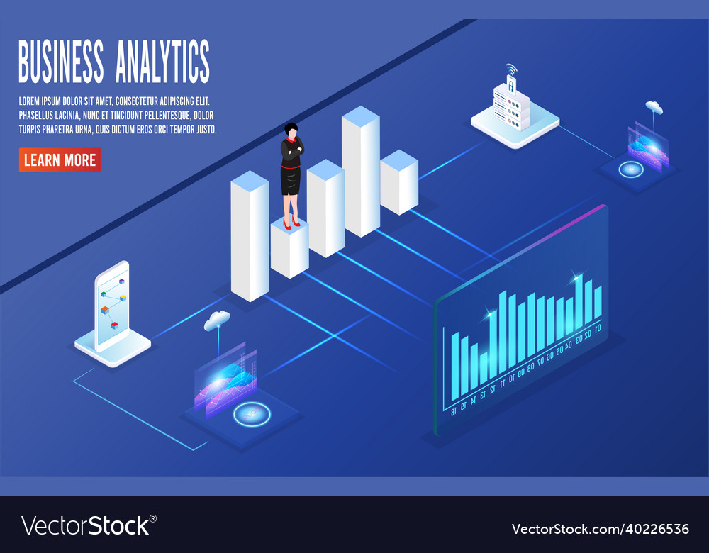 Process working with big database on data center Vector Image