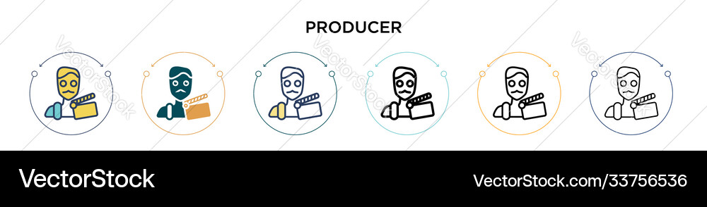 Producer icon in filled thin line outline Vector Image